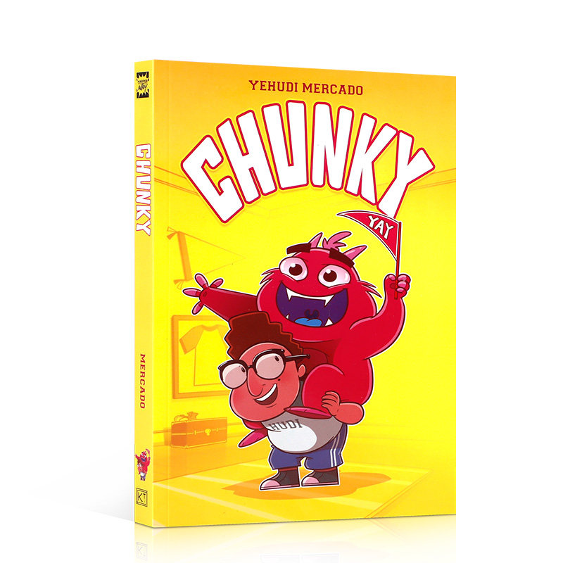 英文原版进口 Chunky矮胖子 10-14岁中小学生英语阅读章节桥梁漫画书儿童成长自信培养睡前生活故事书亲子互动共读读物_虎窝淘