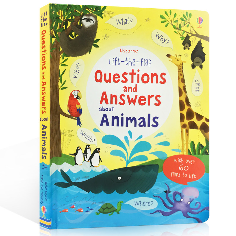 英文原版Lift-the-flap Questions and Answers about Animals关于动物的答案翻翻纸板书 ...