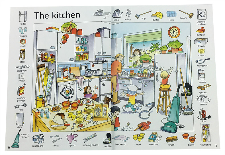 英文原版绘本 First Thousand Words in English 1000个英语单词词汇儿童初级基础辅导 Usborne生活词典书 ...