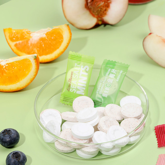 Sea salt mint contains vitamin C candy, fresh breath, Chenpi dialect ...