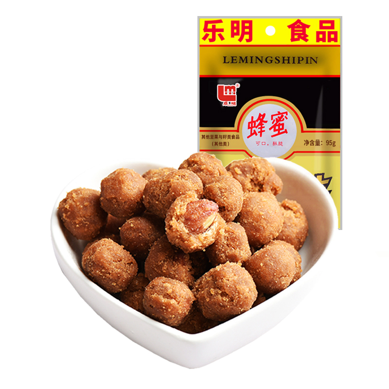 乐明香酥花生95g*5袋四川特产天府花生米蜂蜜花生油炸裹衣花生仁_虎窝淘