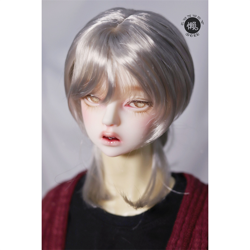 懒娃bjd假发SD34分MDD大叔龙魂服帖柔软易撸长水母假毛柔丝黑棕灰_虎窝淘