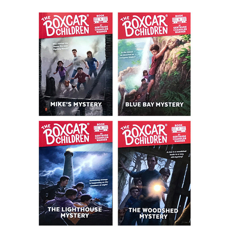 英文原版棚车少年5-8册盒装 The Boxcar Children Mysteries Books 5-8美国经典儿童读物英文版原版英语章节 ...