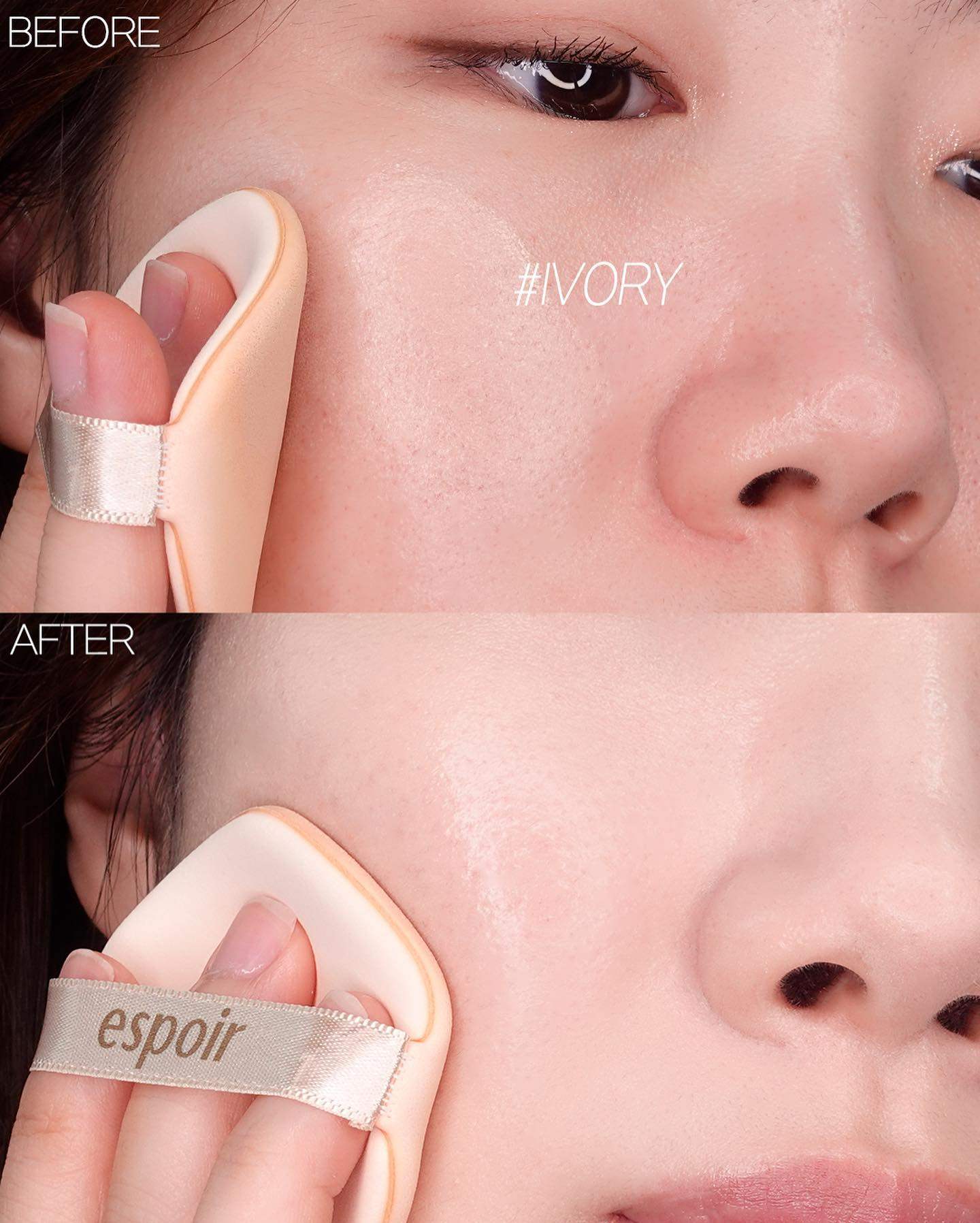 期效2025.3#韩国espoir艾丝珀金气垫BB霜水润保湿遮瑕粉底液17g*2_虎窝淘