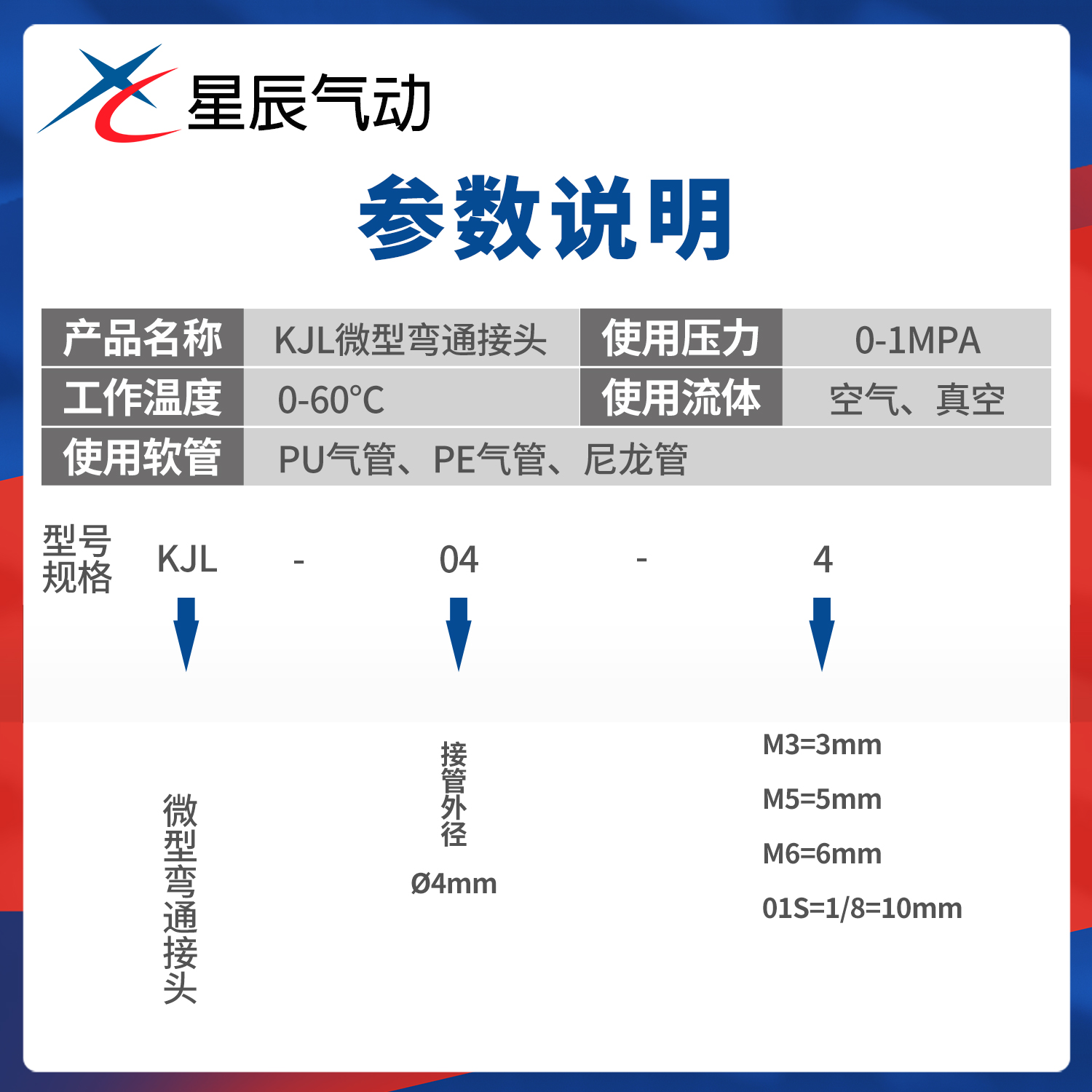 SMC型迷你外螺纹直角快速快插弯接头KJL04/06-M3/M5/01S星辰气动_虎窝淘