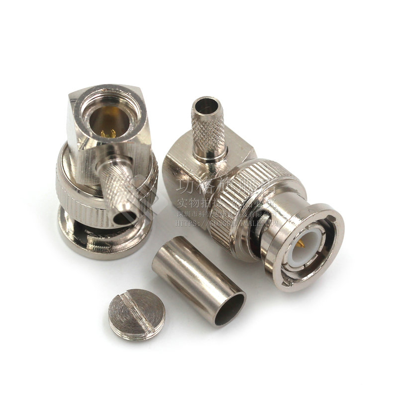 BNC-JW-1.5-3公头Q9接线弯头压接50-3 BNC-KY接线母头316馈线RG58_虎窝淘