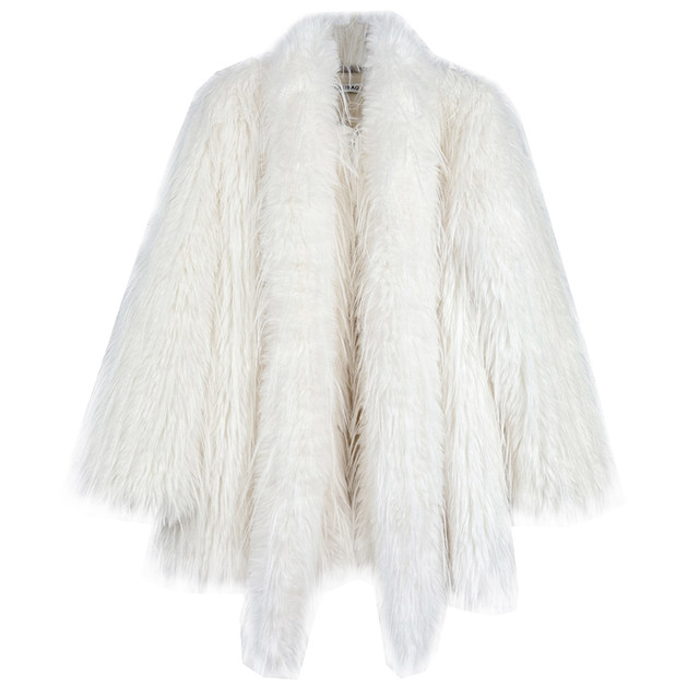 2025 autumn and winter new niche white turkey fur coat imitation ...