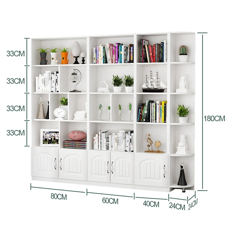 实木书架现代简约书柜客厅置物架家用经济型书橱学生简易白色书柜_虎窝淘