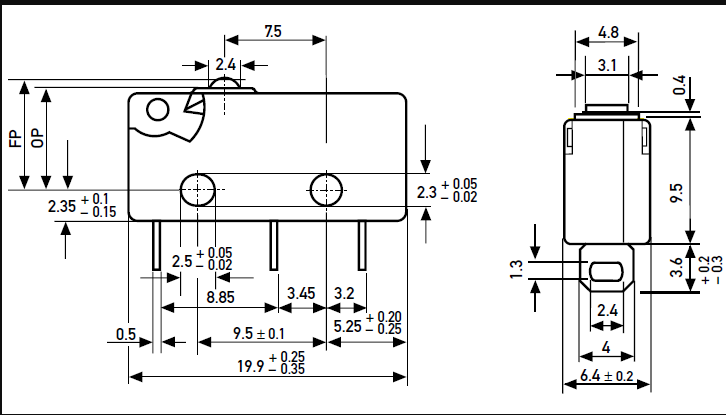 德国SAIA-burgess XCG5-S1Z1立式接线脚长脚微动开关带滚轮柄 5A_虎窝淘