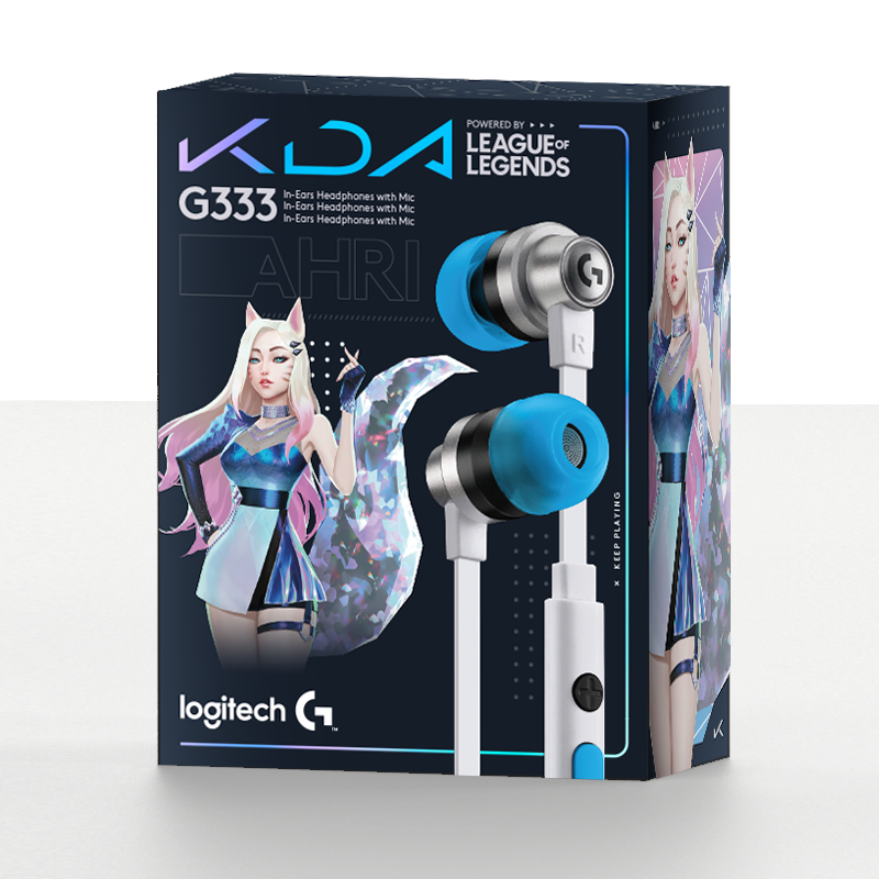 罗技G333入耳式电竞游戏耳机有线KDA听身辨位麦克风LOL和平精英_虎窝淘