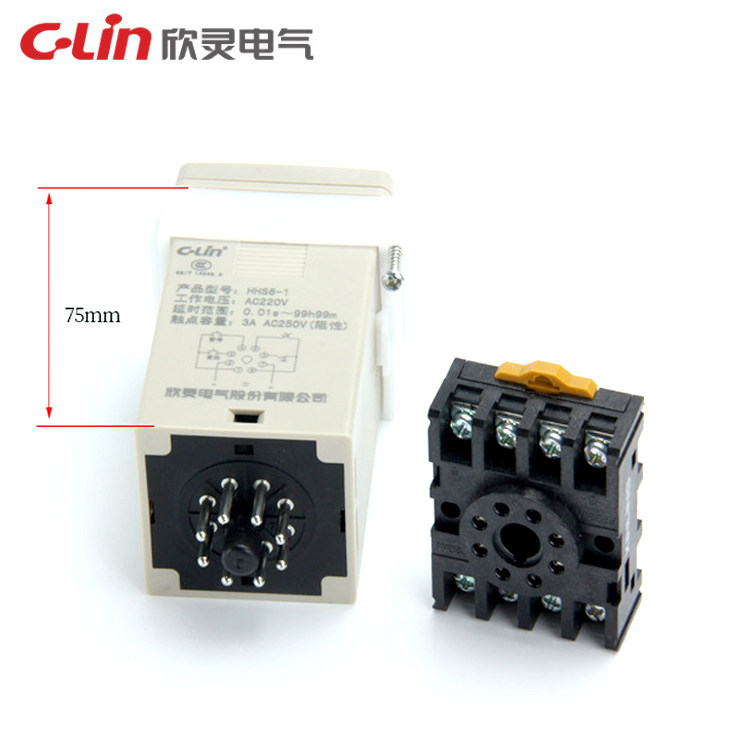 欣灵牌HHS6-1 DH48S AC220 24V暂停复位数显延时器时间继电器带座_虎窝淘