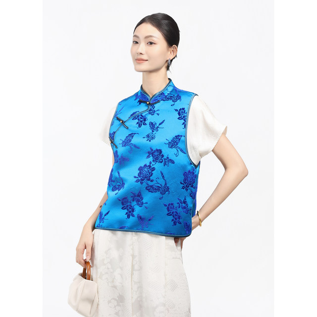 JINYU Jinyu Chinese style new Chinese style Zhangsai vest female ...