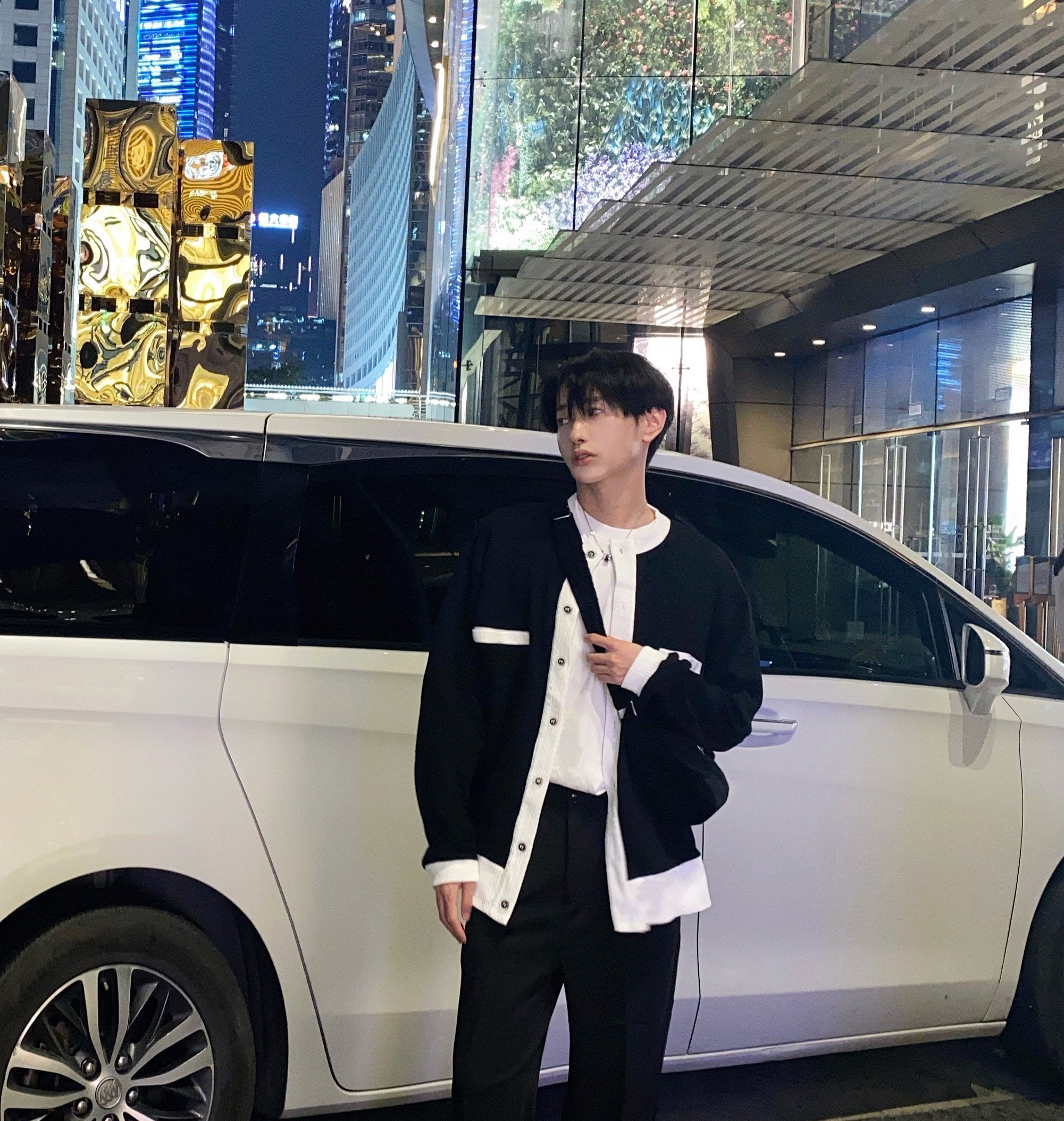 XMOB STUDIO秋季开衫毛衣男宽松韩版针织外套男ins潮流男女款上衣_虎窝淘