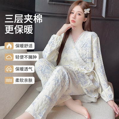 送发带-月子服孕妇冬加厚款纯棉