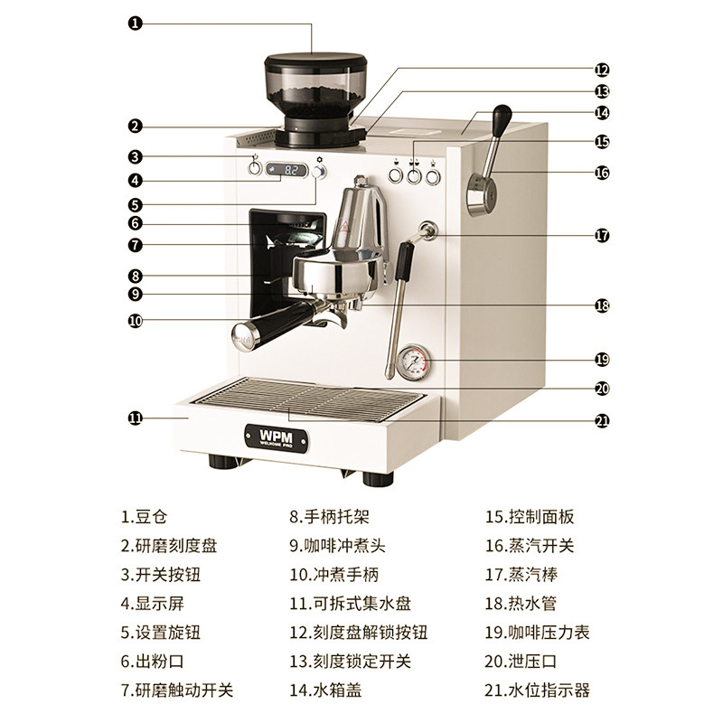 Welhome/惠家 KD-310GB惠家咖啡机WPM家用意式商用半自动一体机_虎窝淘