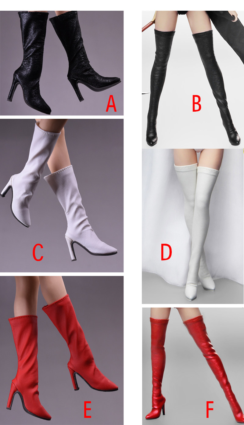 1/6兵人配件长筒靴tbleague皮靴PHICEN包胶女素体人偶模型鞋子bjd_虎窝淘