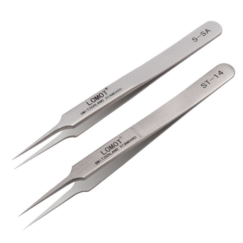 LOMOT不锈钢镊子5-SA细尖头镊子尖细特尖5号夹子工具黑头夹粉刺夹_虎窝淘