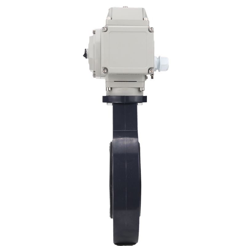 D971X-10S电动PVC蝶阀 UPVC电动对夹蝶阀电动塑料耐腐蚀蝶阀DN150_虎窝淘