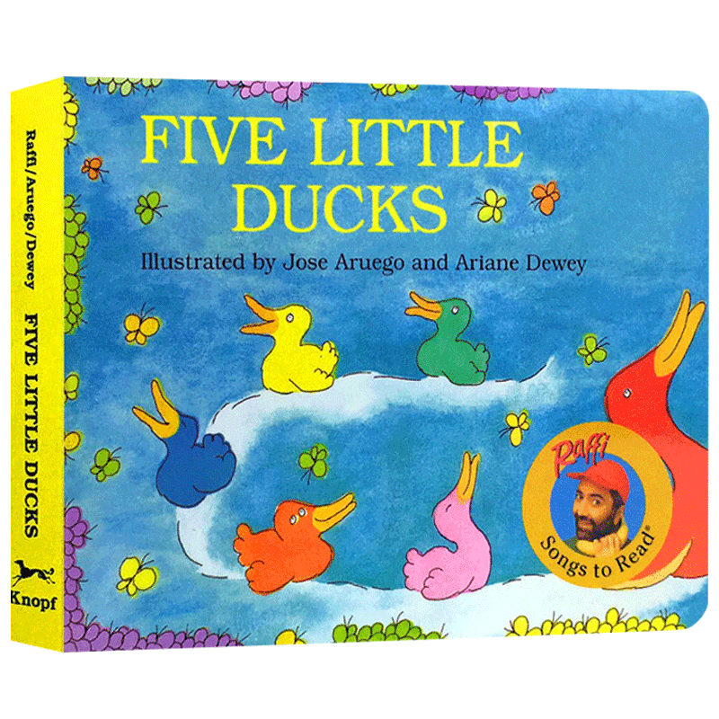 送音频英文原版 songs to read: Five Little Ducks五只小鸭子数字唱读童谣绘本廖彩杏推荐儿童入门英语启蒙儿歌撕不烂 ...