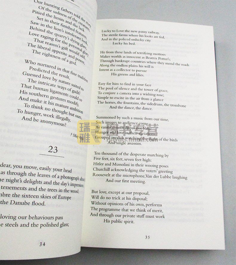 奥登诗选英文原版 W.H.Auden Selected Poems外国诗歌 Wystan Hugh Auden奥登诗集另一种时间Another ...