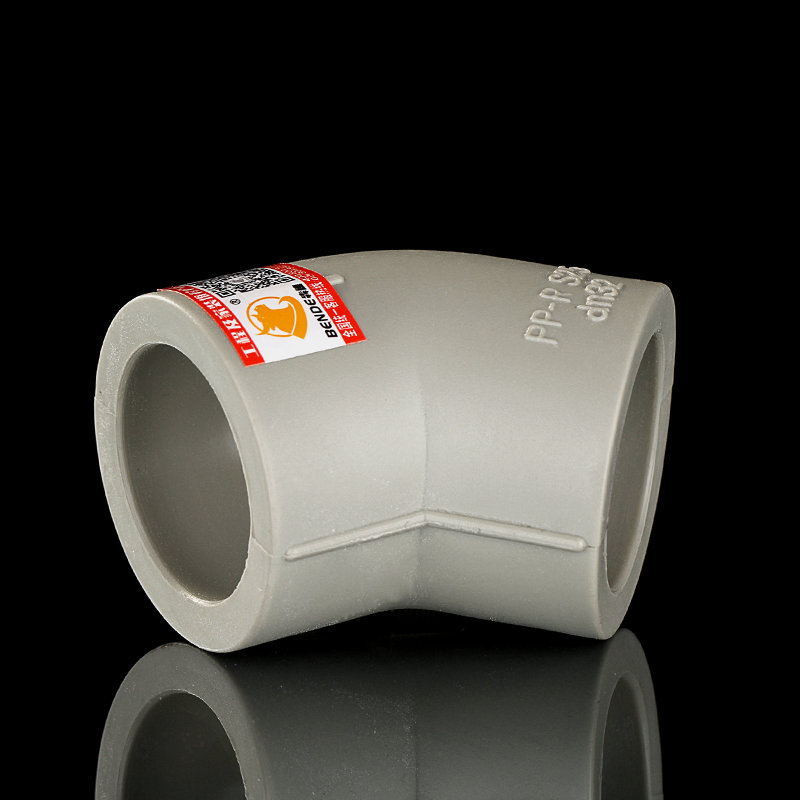 国标灰色45度ppr等径弯头45°弯头20 25 32 40 50 63 75 110 160_虎窝淘
