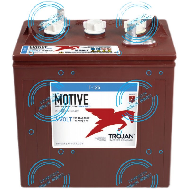 TROJAN电瓶6V T-105Plus邱健蓄电池6V255AH升降机平台多功能电车_虎窝淘