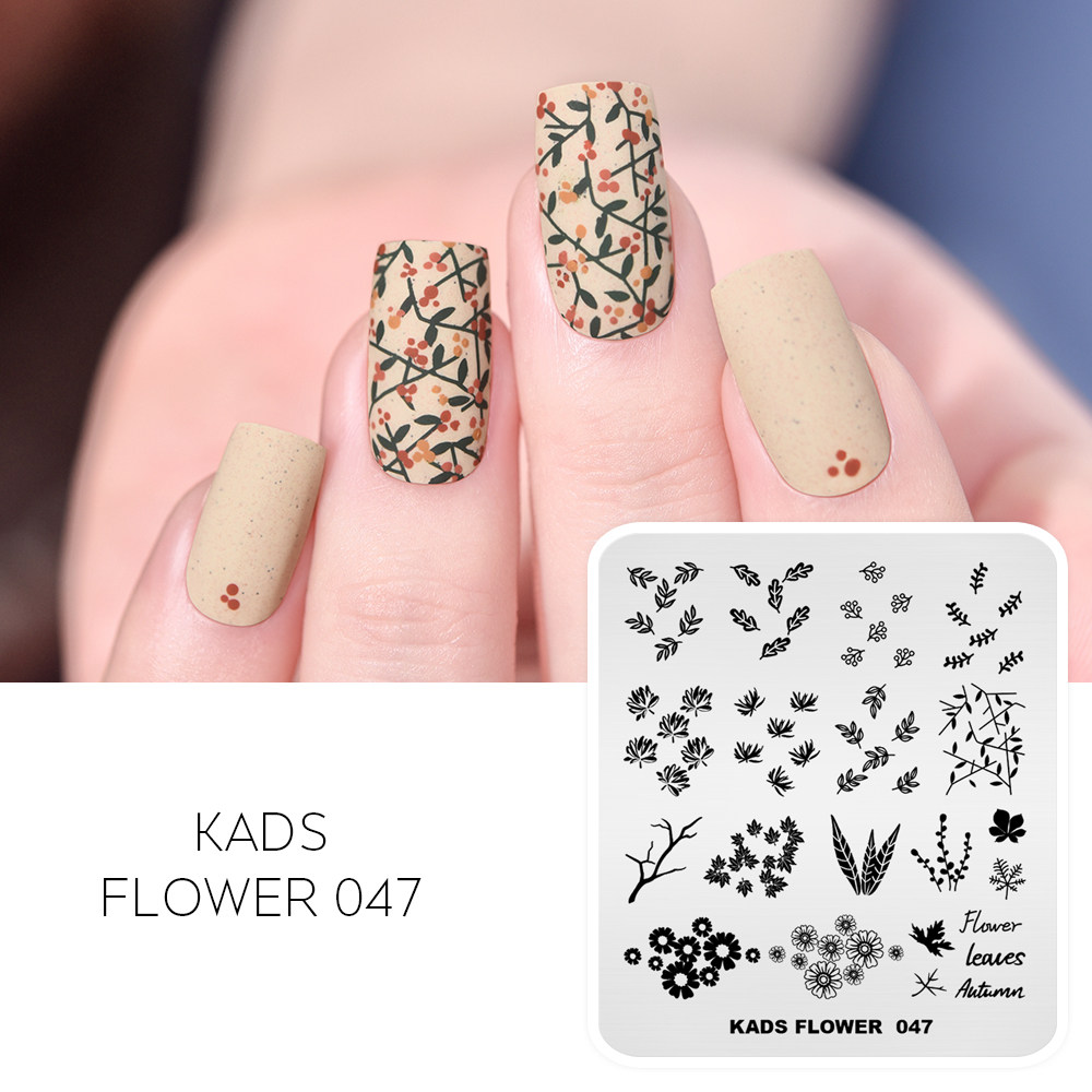 KADS FLOWER 25-48美甲印花板花纹各种形状花朵美甲指甲模板_虎窝淘