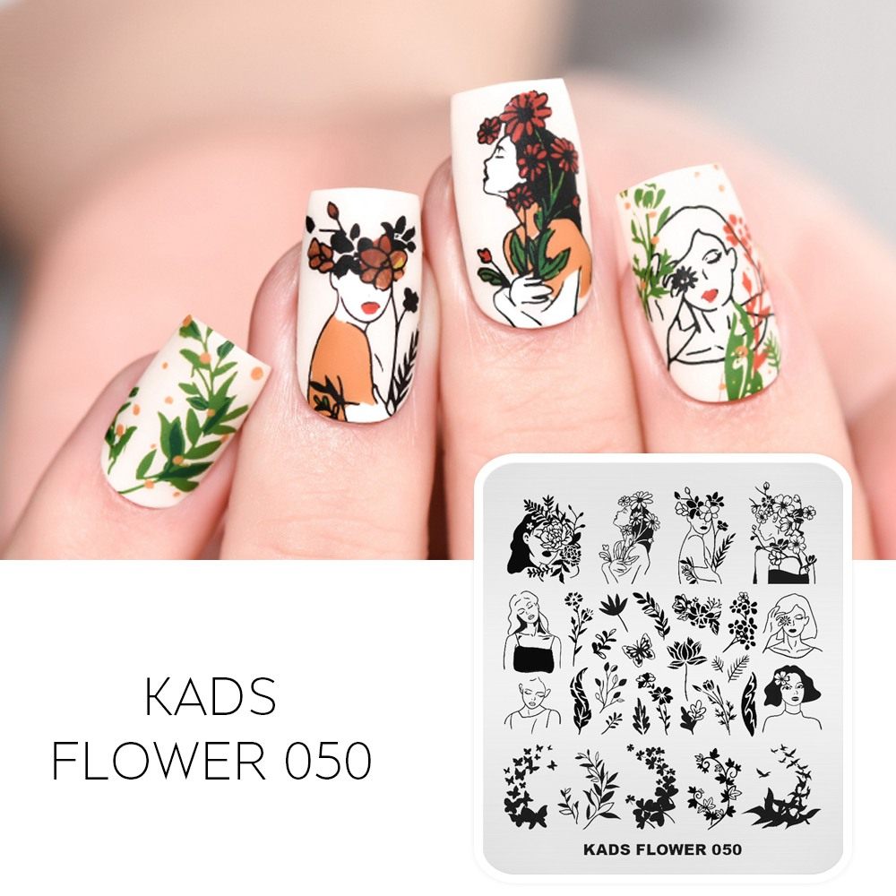KADS FLOWER 49-66系列花瓣清新文艺插画人物花朵繁星花树叶_虎窝淘