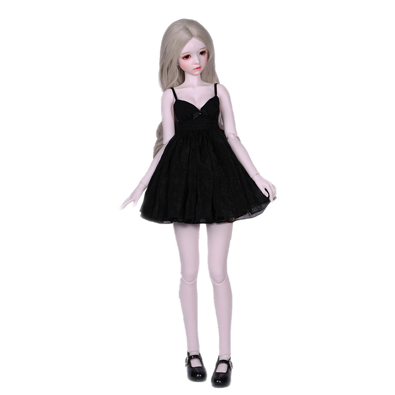 BJD娃娃SD娃娃 3分女娃 Emma关节玩偶可动黑色纱裙套装玩偶礼物_虎窝淘