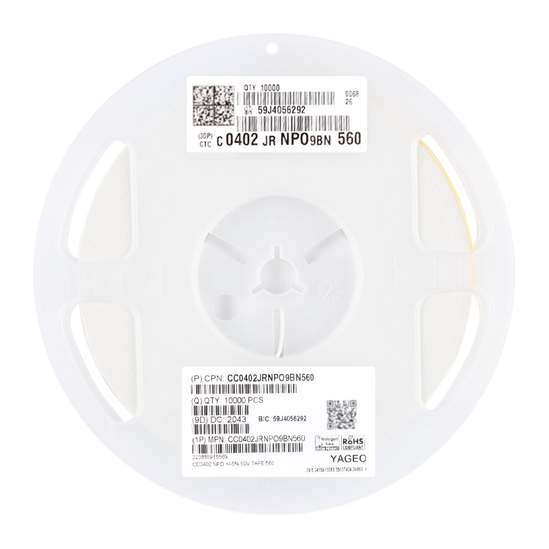原装 0402贴片电容 56pF(560)±5% 50V NP0 CC0402JRNPO9BN560_虎窝淘