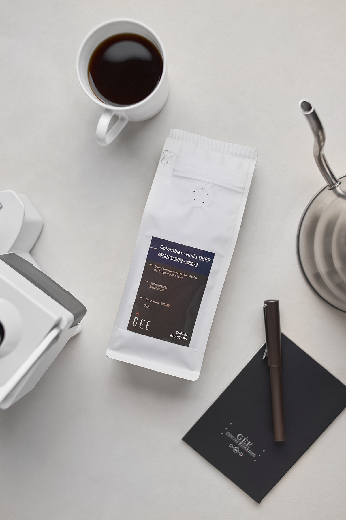 GeeCoffee哥伦比亚深蓝深度烘焙咖啡豆醇厚低酸单品手冲美式227g_虎窝淘