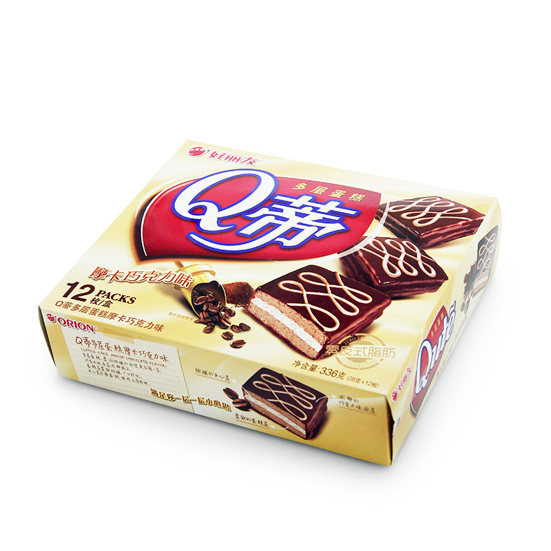 好丽友Q蒂摩卡12枚336g零食早餐面包食品休闲_虎窝淘