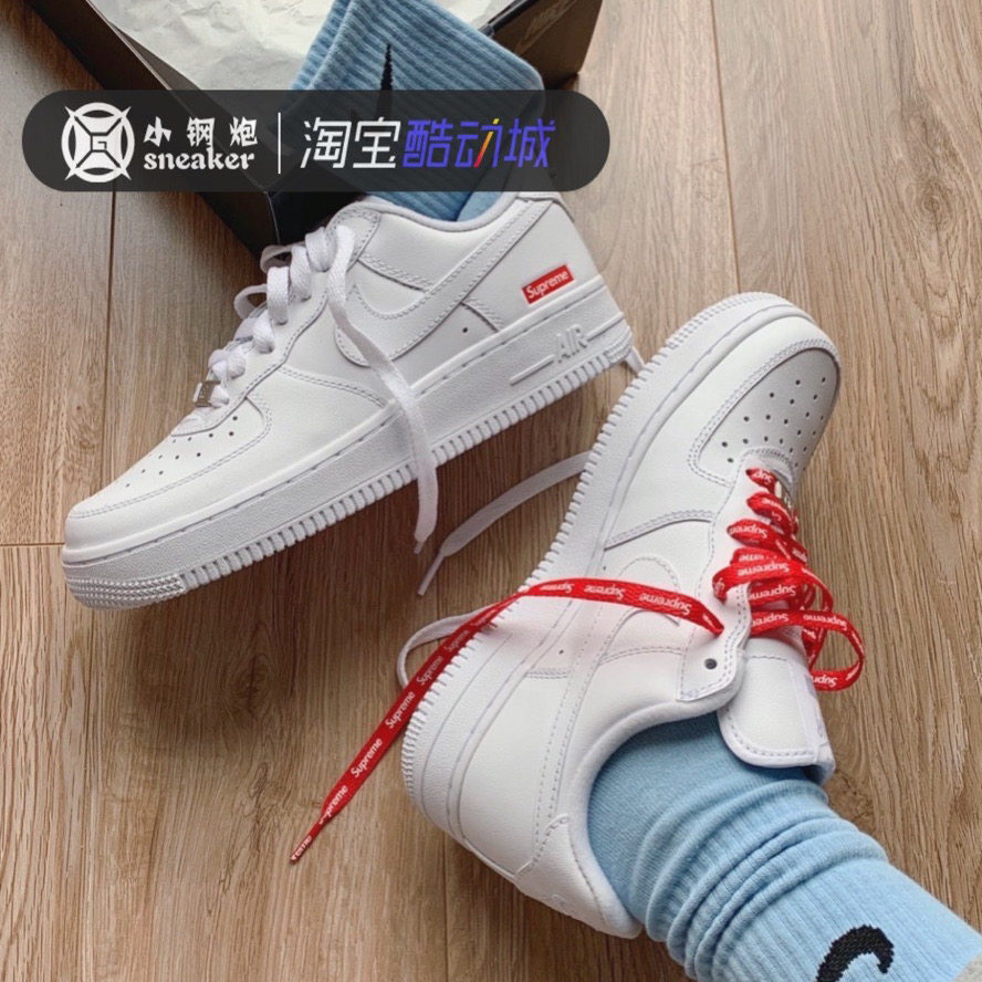 Supreme x Nike联名 Air Force 1纯白AF1空军一号 CU9225-100_虎窝淘