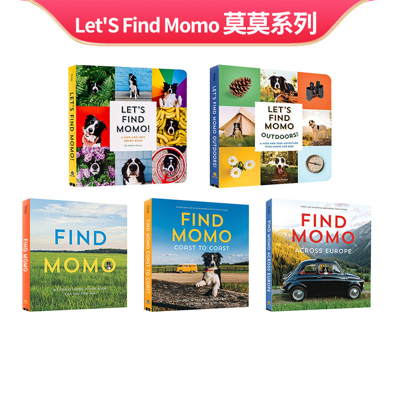Let'S Find Momo寻找莫莫狗狗摄影书风景摄影书 Andrew Knapp儿童互动游戏学习书英文幼儿科普百科绘本_虎窝淘