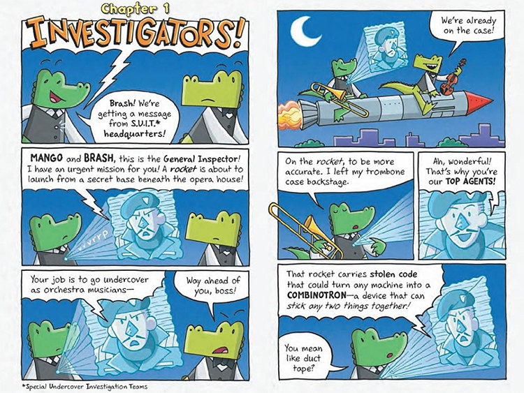 英文原版 Investi Gators 1-7鳄鱼侦查员合售全彩漫画书绘本爆笑漫画故事书中小学课外英文阅读图画书_虎窝淘