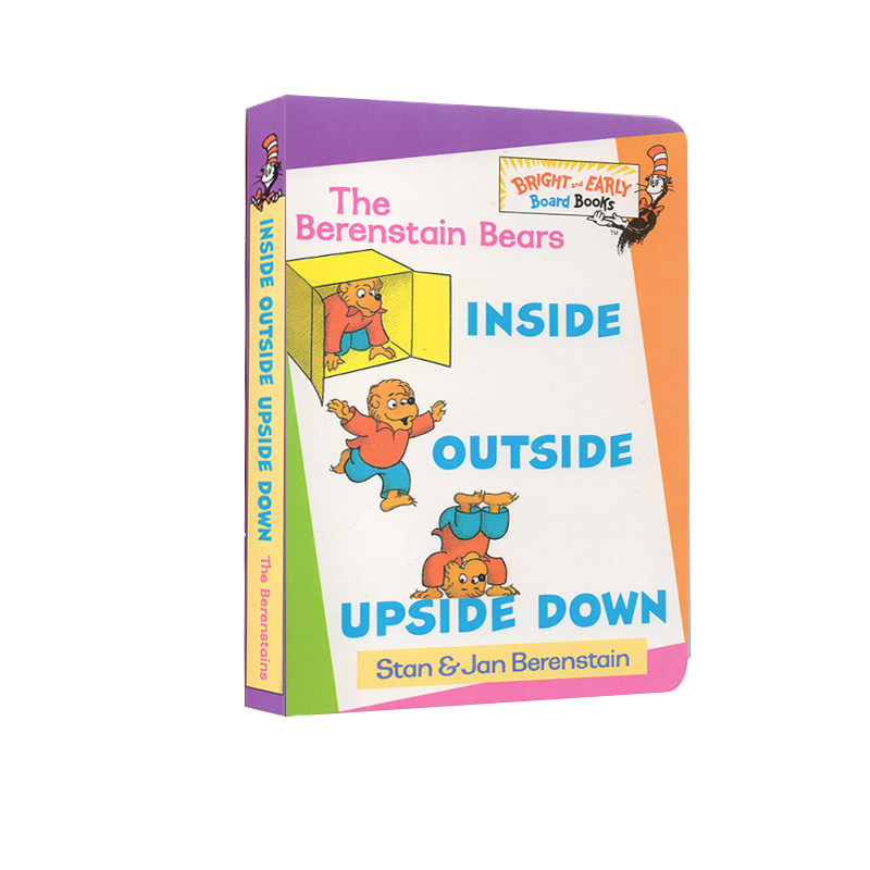 英文原版 Berenstain Bears贝贝熊 Inside Outside Upside Down纸板书苏斯博士幼儿空间概念培养_虎窝淘