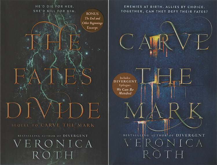 英文原版 Carve the Mark/The Fates Divide死亡刻痕 2册合售分歧者同作者Veronica Roth青少读物儿童 ...