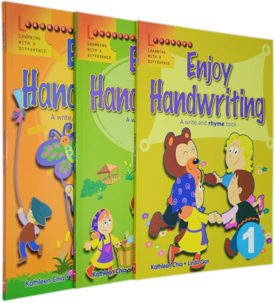 英文原版 Scholastic Enjoy Handwriting学乐英语书法字帖练习彩印版3册_虎窝淘