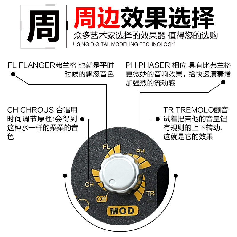 送耳机MOOER魔耳POGO迷你电吉他综合效果器延时混响带校音鼓机_虎窝淘
