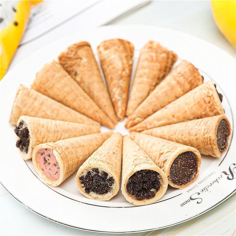 英国风味零食Highgen-Dass冰淇淋巧克力脆皮甜筒蛋卷草莓奶油夹心_虎窝淘