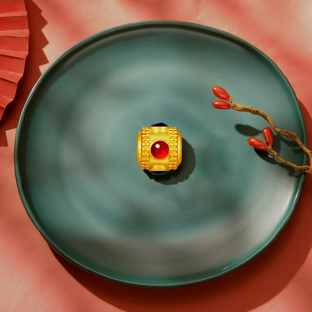 Chaohongji Zhenjin National Color Gold Beaded Sock Gold Transport Bead ...