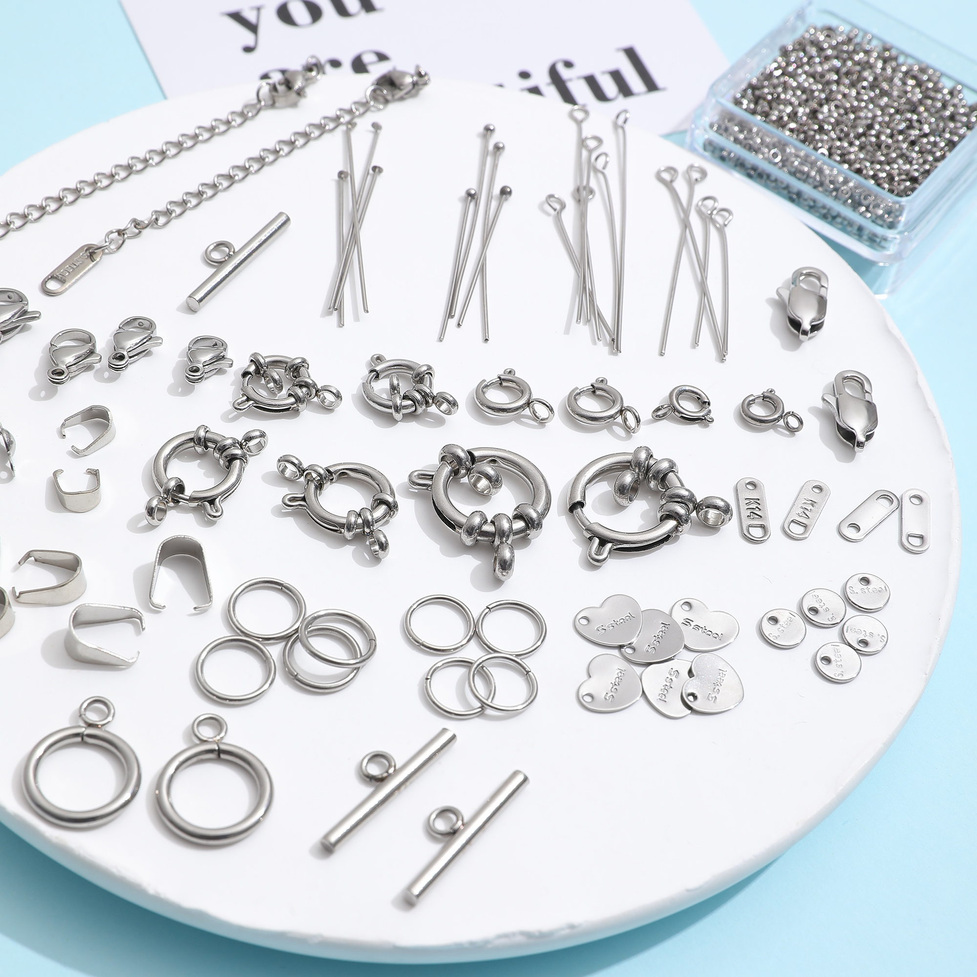 钛钢不掉色瓜子龙虾扣开口圈OT扣延长链diy手作手链项链配件材料_虎窝淘