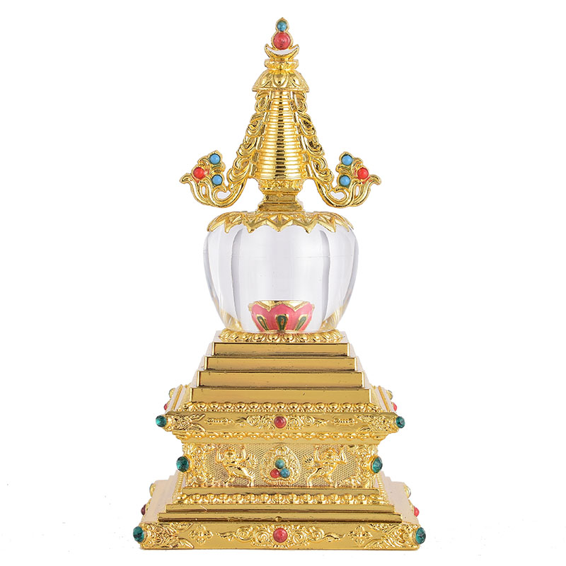 菩提塔水晶佛塔藏传佛具打开装藏舍利塔摆件密宗法器供奉家用宝塔_虎窝淘