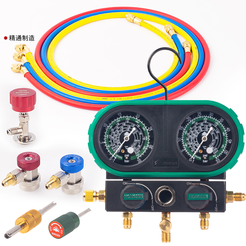 鸿森家用汽车加氟表R134aR410R32冷媒加液双表汽车空调雪种压力表 - 五金/工具 - 痕风的起点