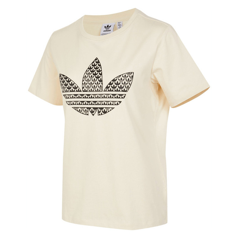 阿迪达斯三叶草短袖女装2023秋款纯棉透气运动休闲圆领T恤IJ7067_虎窝淘