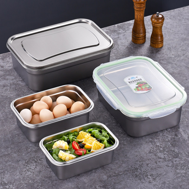 Food grade 304 stainless steel commercial rectangular lunch box