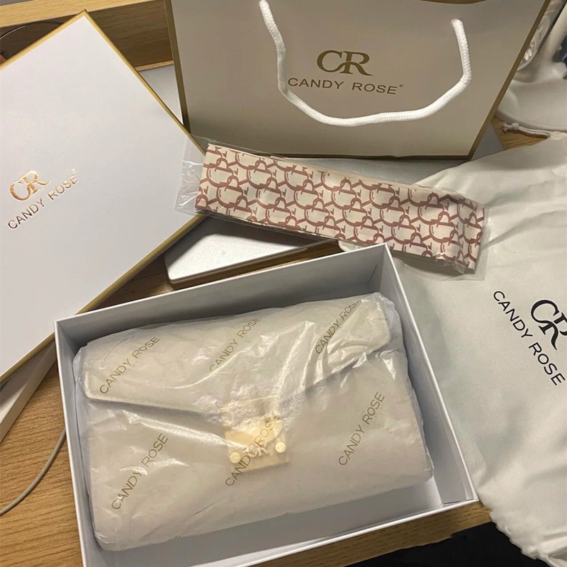 CandyRose正品丝巾CR小包包女百搭仙气压花链条斜挎小方包ins礼盒_虎窝淘