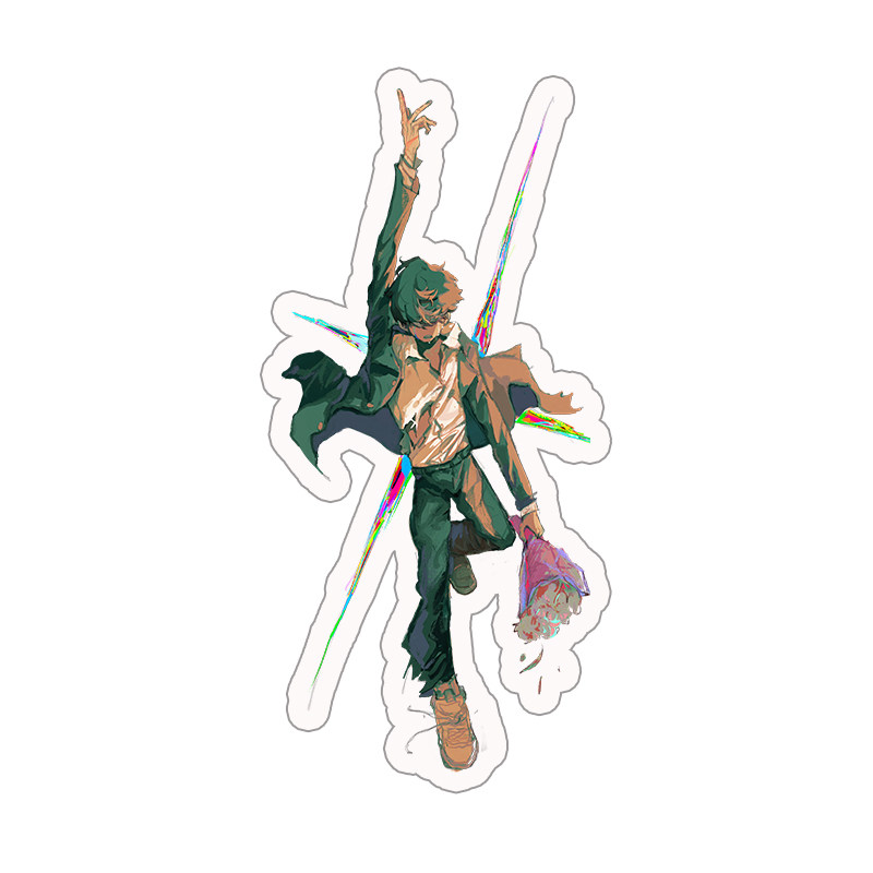 mob灵能百分百周边镭射立牌镭射挂件钥匙扣双闪徽章影山茂夫同人_虎窝淘