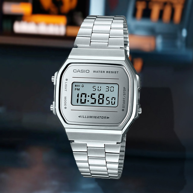 Casio reverse display CASIO retro square electronic watch men's A168WEM ...