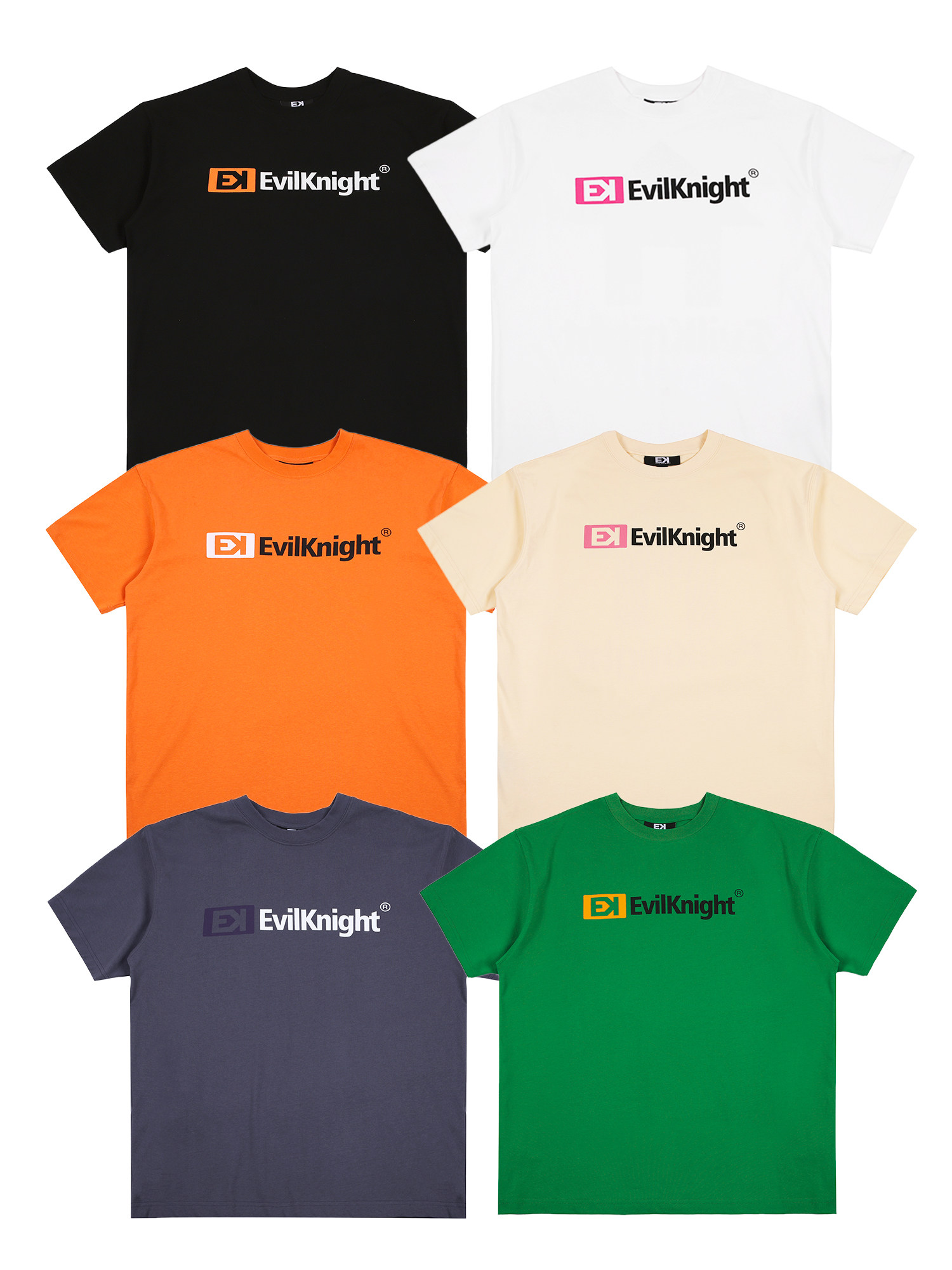 EK房子logo 320g重磅纯棉美式T恤短袖百搭休闲宽松圆领潮流上衣男_虎窝淘